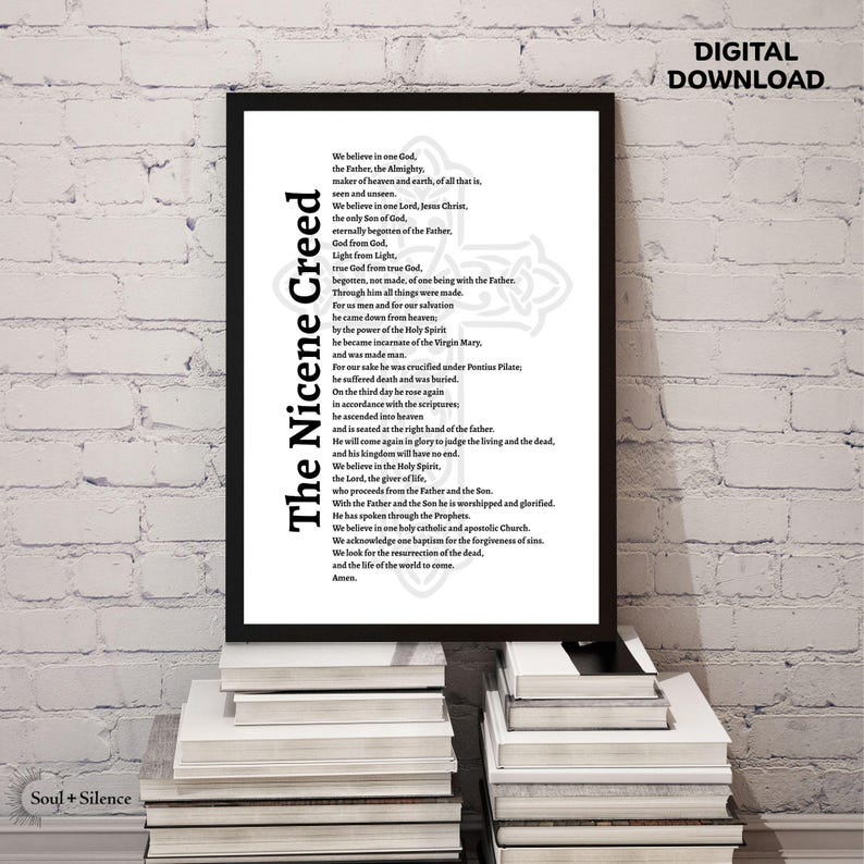 Nicene Creed Printable: Minimalist Christian Home Decor (PDF ...