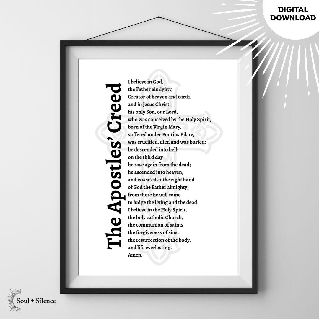 Apostles' Creed Printable: Christian Liturgical Wall Art (PDF Download ...