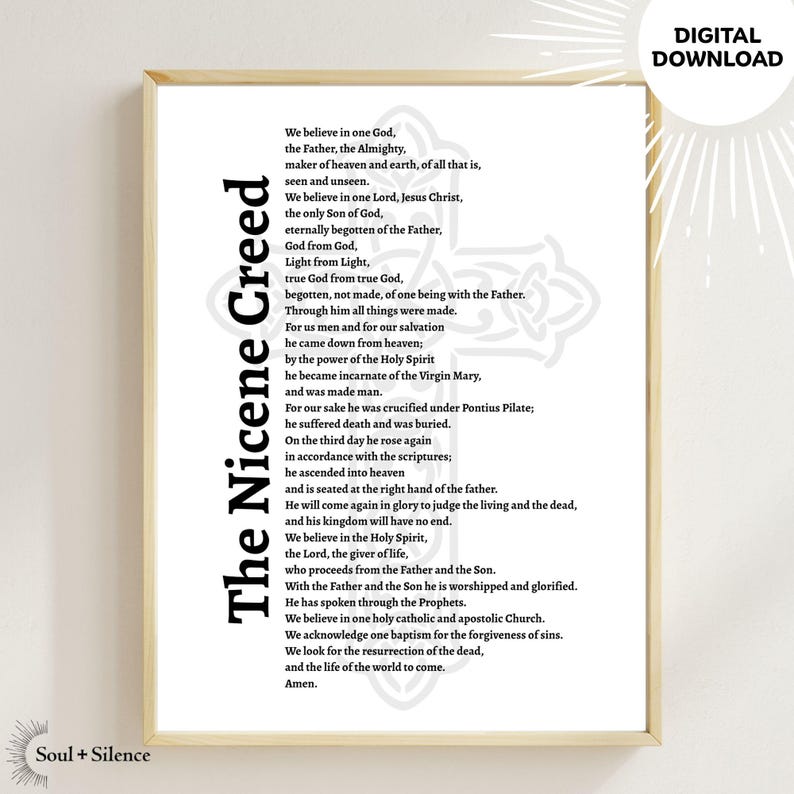 Nicene Creed Printable: Minimalist Christian Home Decor (PDF ...