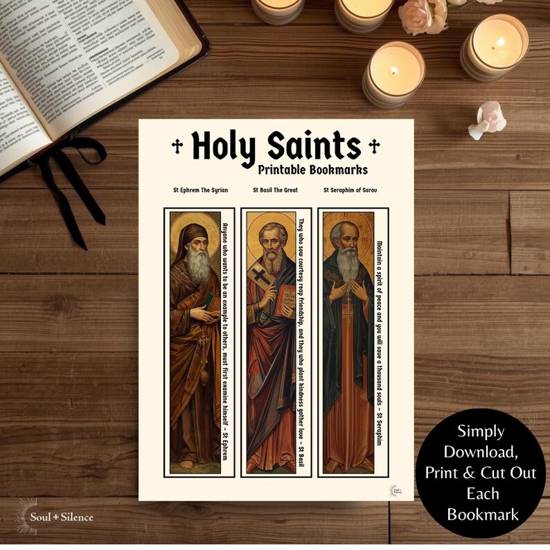 Christian Saints Printable Bookmarks | Vintage Sacred Art, Set of 3 ...