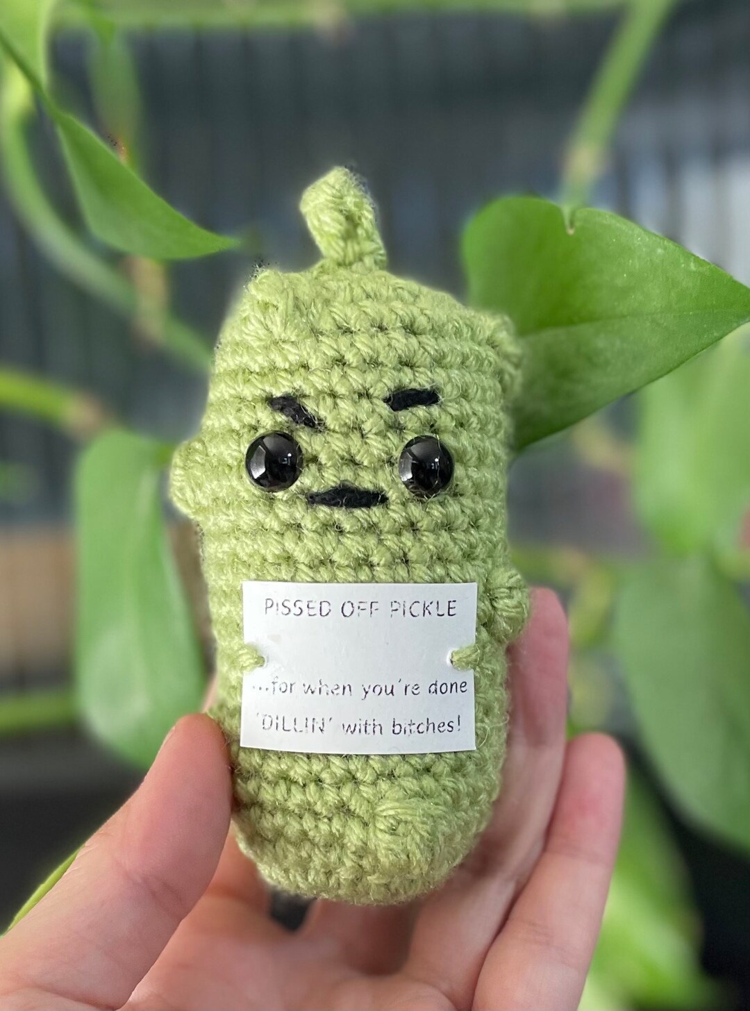 Pissed off Crochet Pickle | Crochet Pickle | Amigurumi Pickle ...