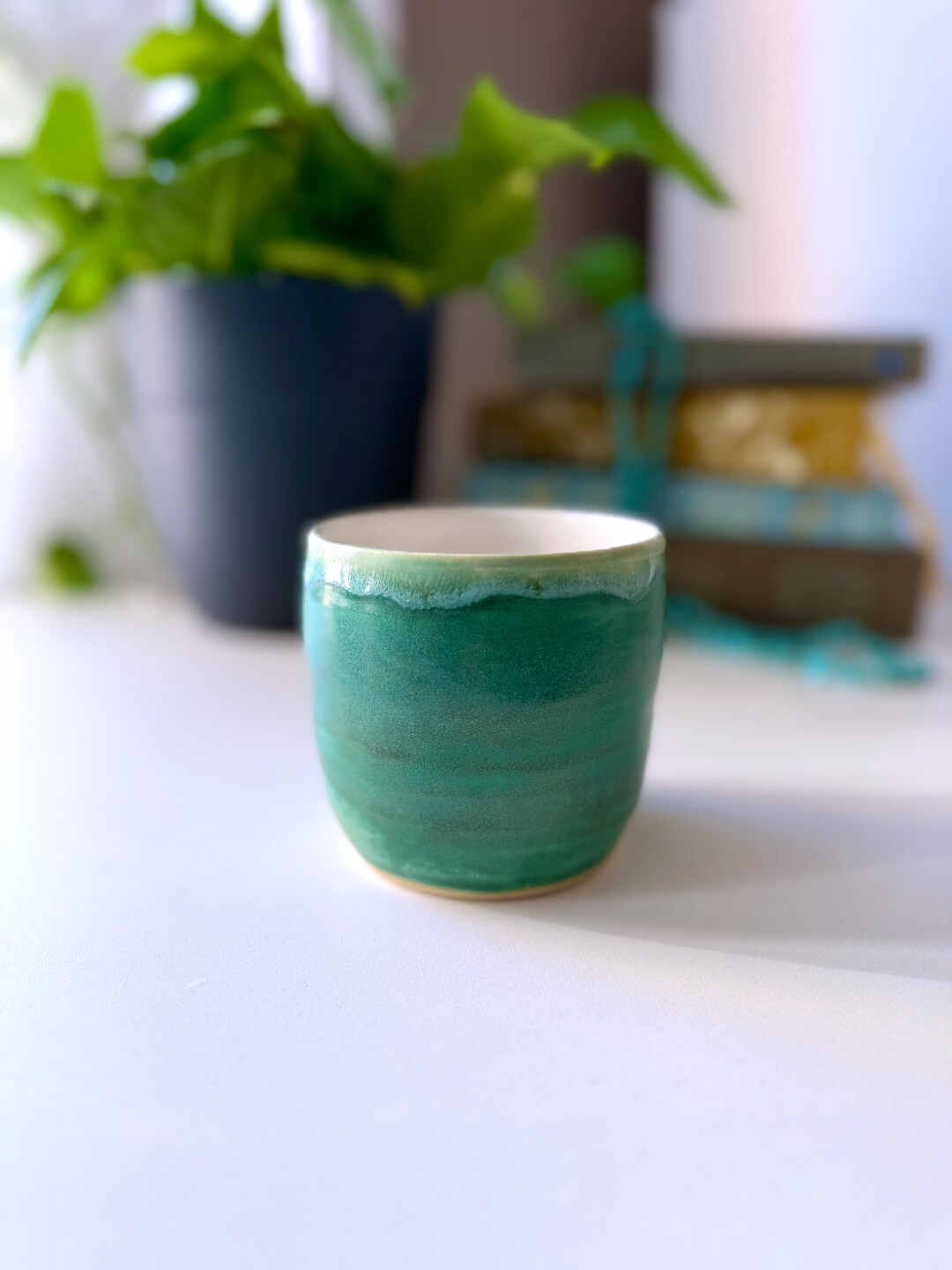 Handmade Pottery jade Green Tumbler, Teacup, Size Medium - Etsy