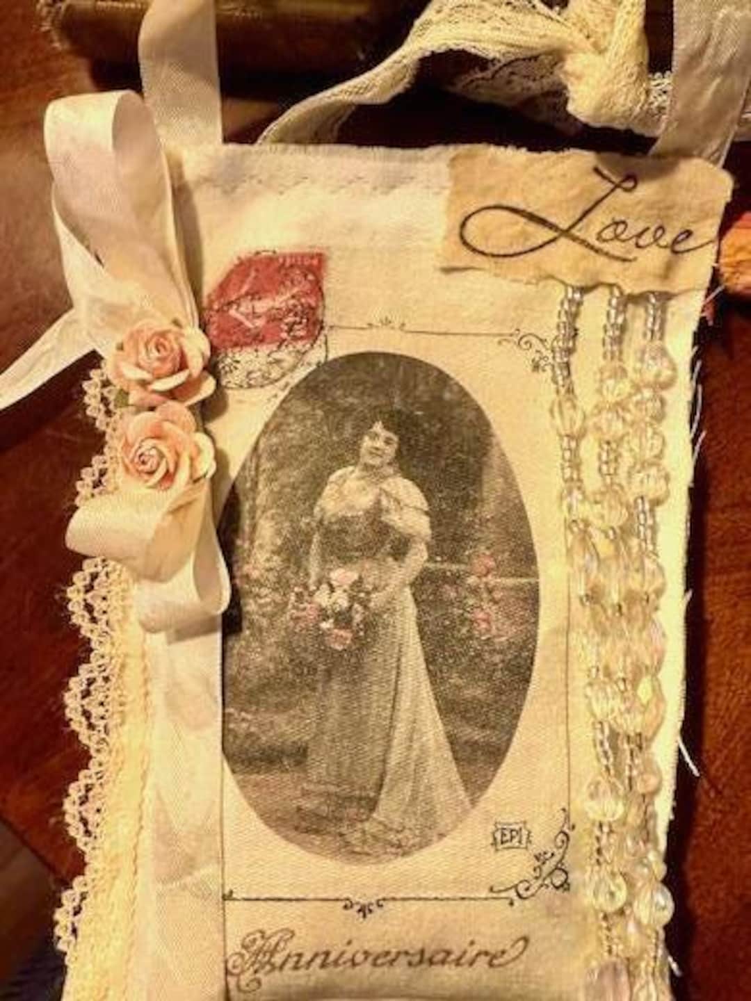 Antique French Fabric Sachet/anniversary Portrait/gift/door Hanger/gift ...