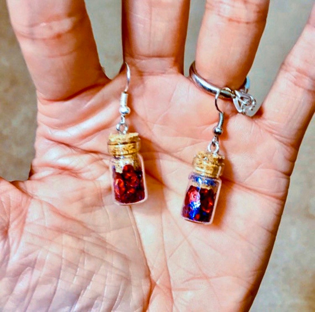 Handmade Phish Inspired Fishman Donuts Mini Glass Bottle Blue Glitter ...