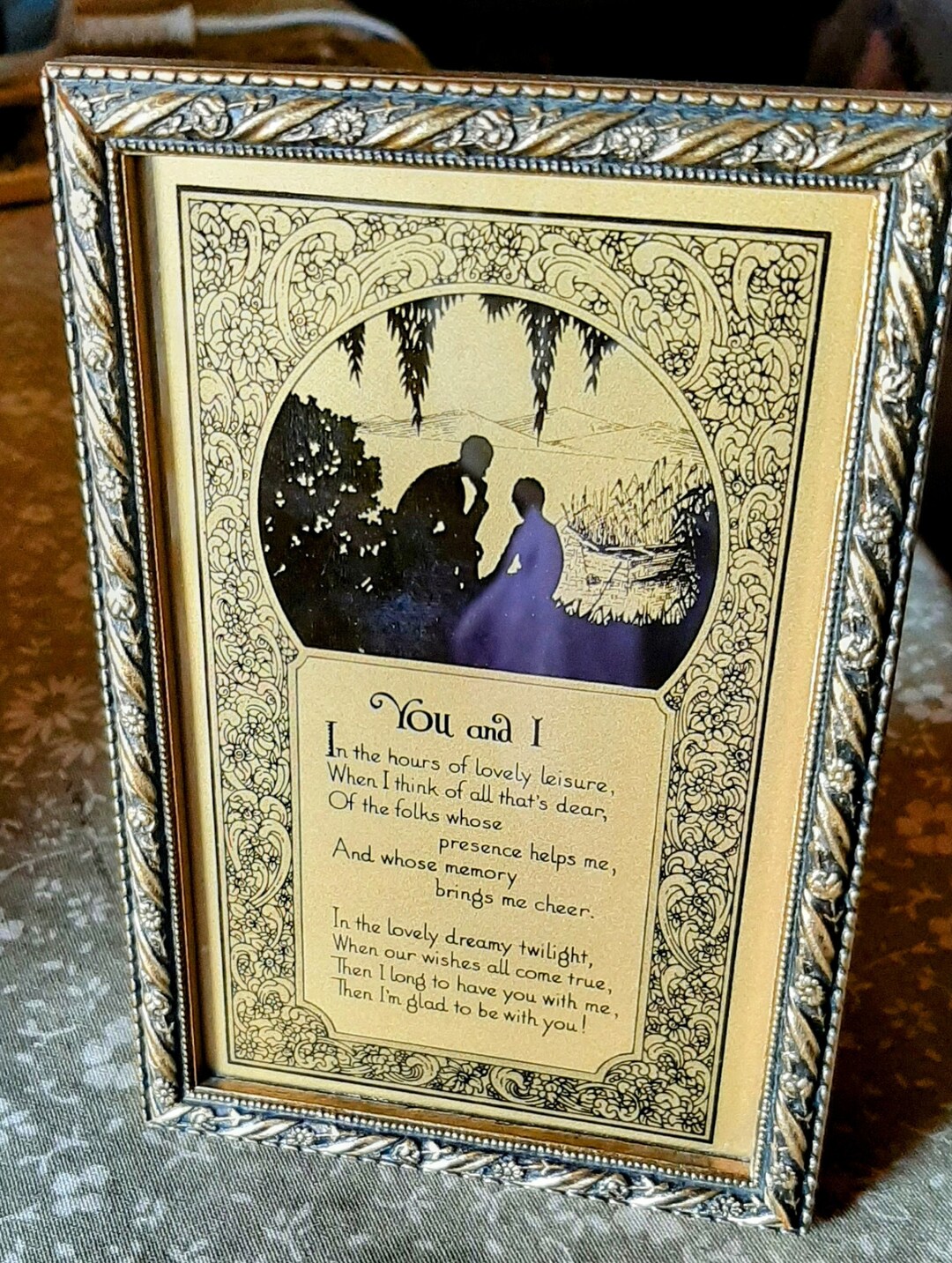 1930s Art Deco C&A Richards Salutation Poem You and I in Excellent ...