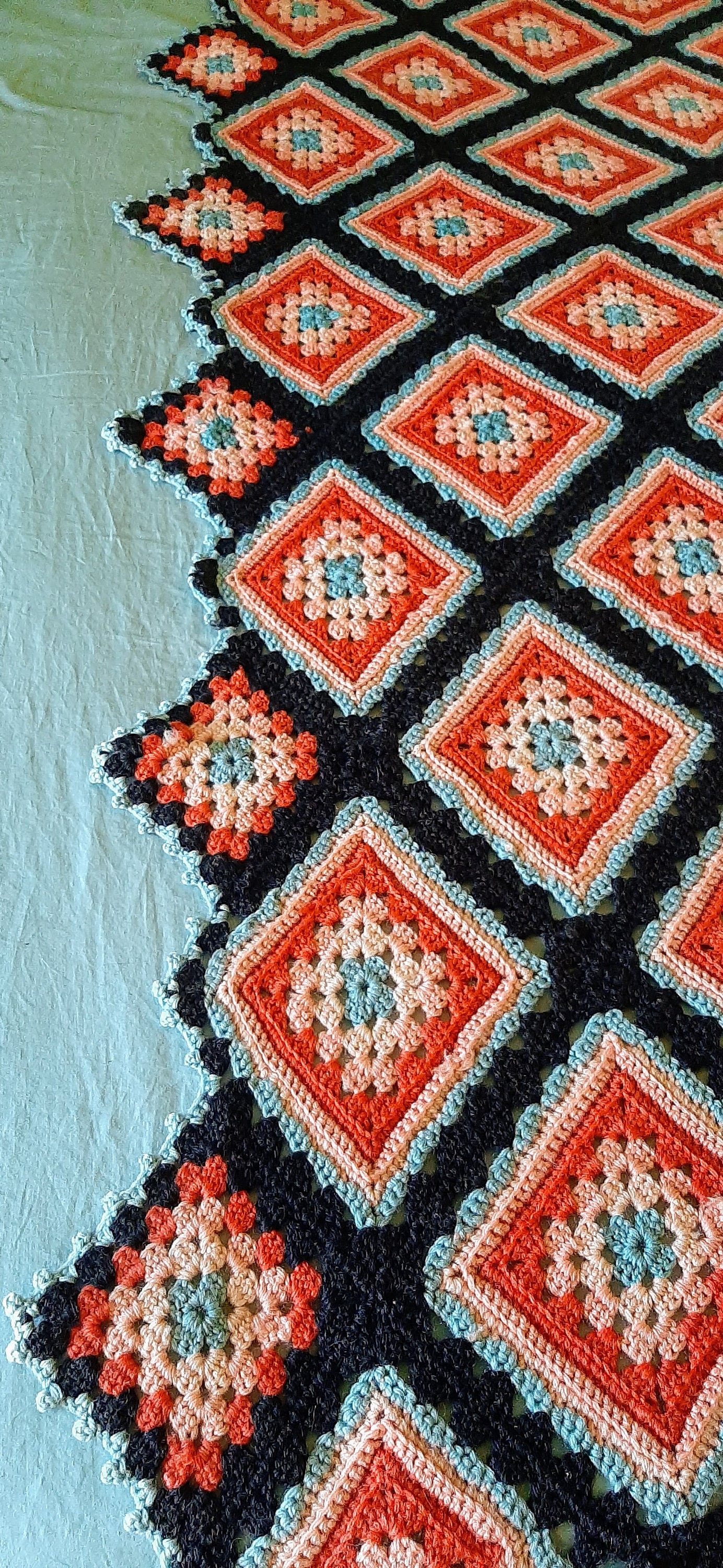 Vintage Diamond Pattern Afghan in Great Southwest Colors in Excellent ...
