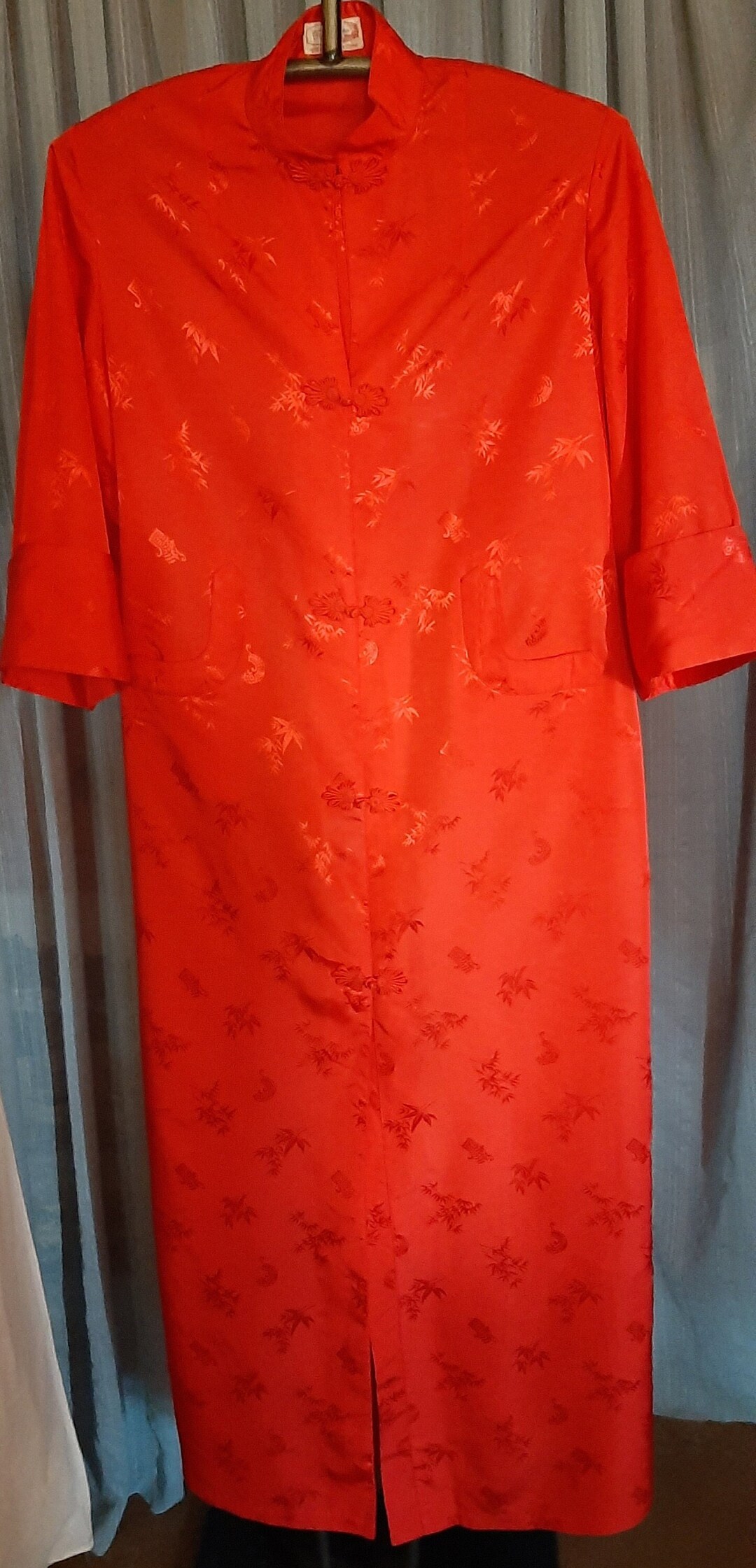 Vintage 50s Bai' Hua Red Rayon Long Chinese/asian Robe - Etsy