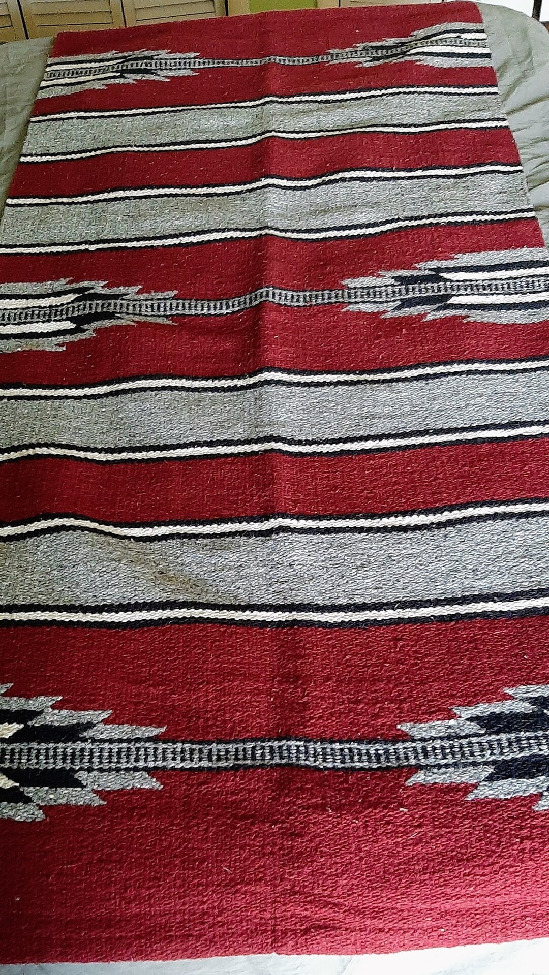 Vintage Woven South Western Inspired Rug Runner or Table Runner in ...