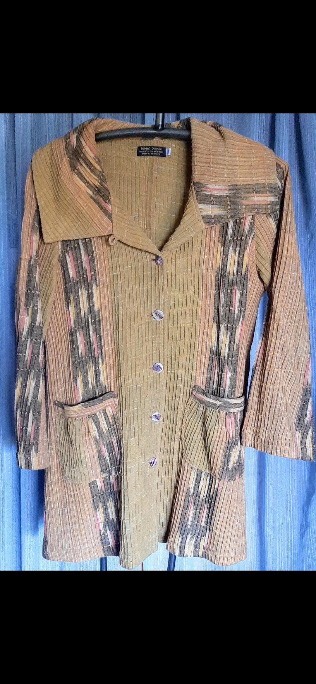 Sumac Design , Made in Thailand Pleated 100% Cotton Jacket in Excellent ...
