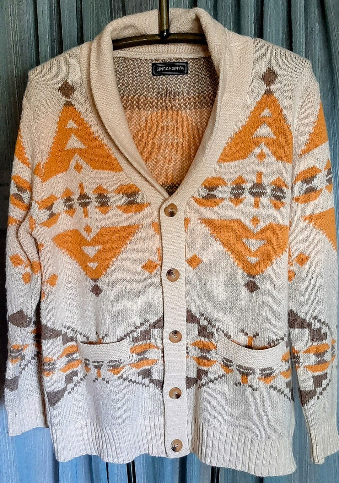 Sinransinya Western Design Button up Cardigan Sweater With - Etsy