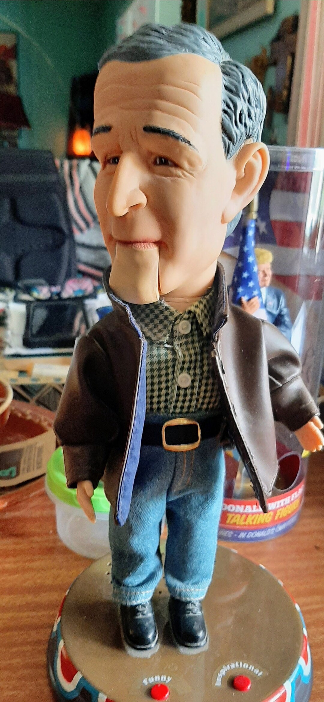 George W. Bush Bomber Jacket Dressed Talking Doll, Battery Operated ...