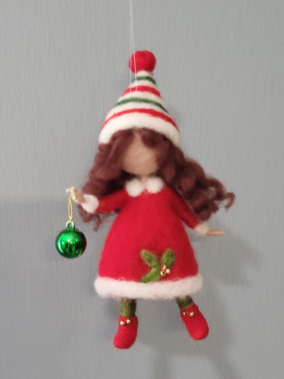 Needle Felted Christmas Doll Ornament - Etsy