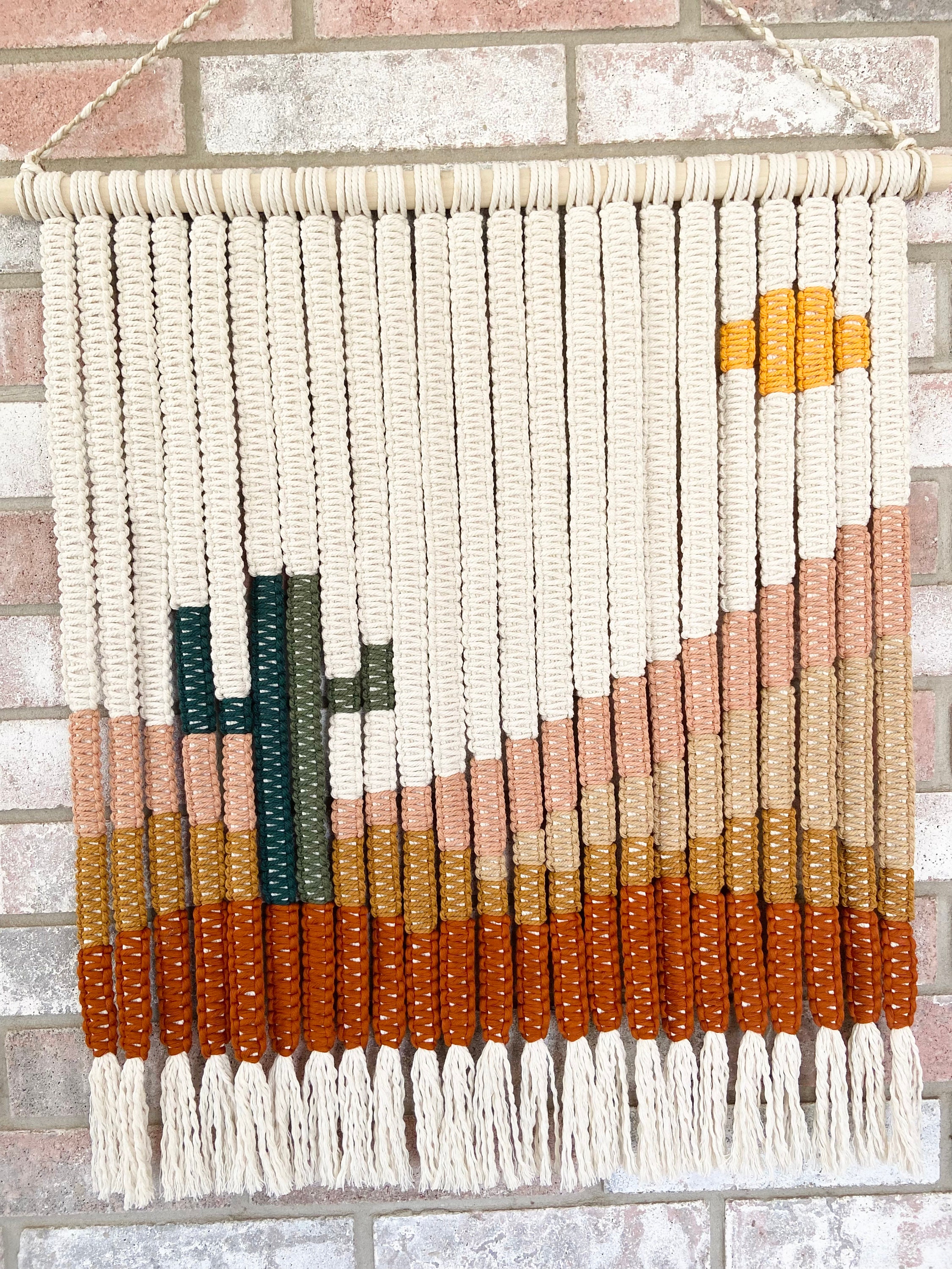 Southwestern Landscape Macrame - Color Block Textile Art - Modern ...