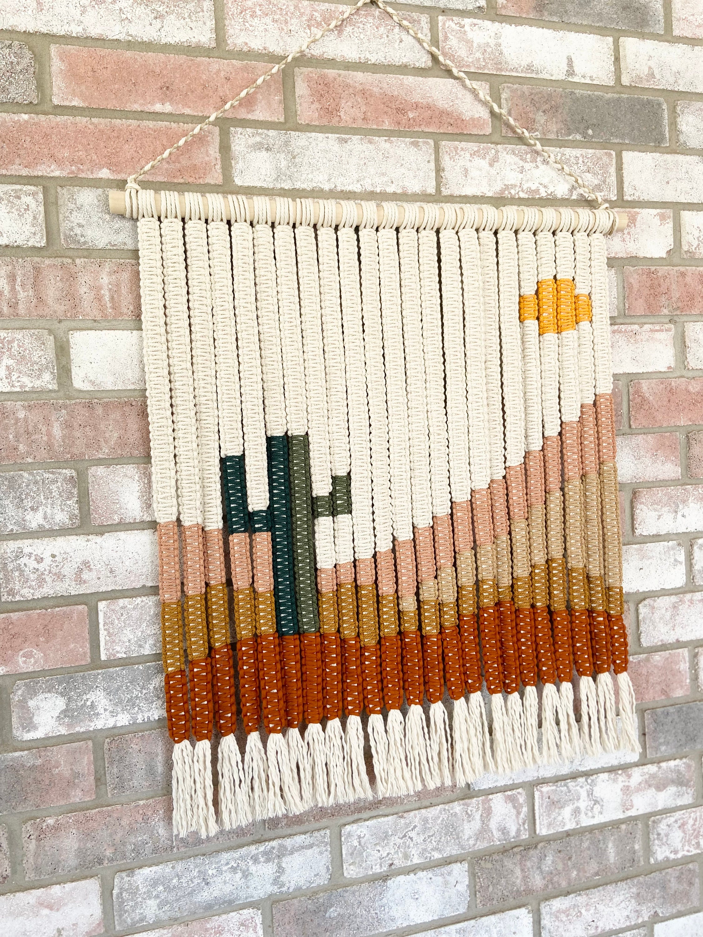 Southwestern Landscape Macrame - Color Block Textile Art - Modern ...