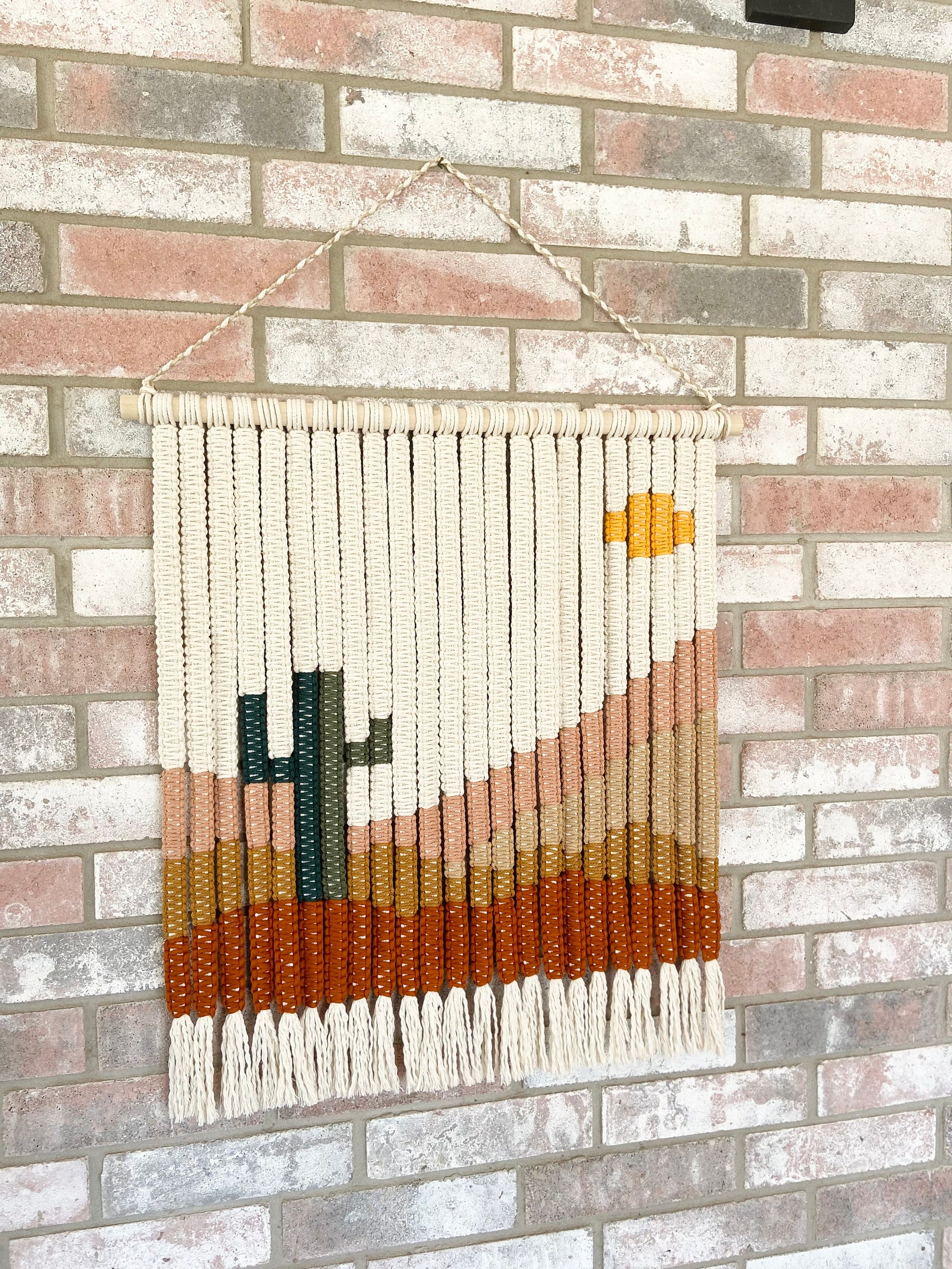 Southwestern Landscape Macrame - Color Block Textile Art - Modern ...