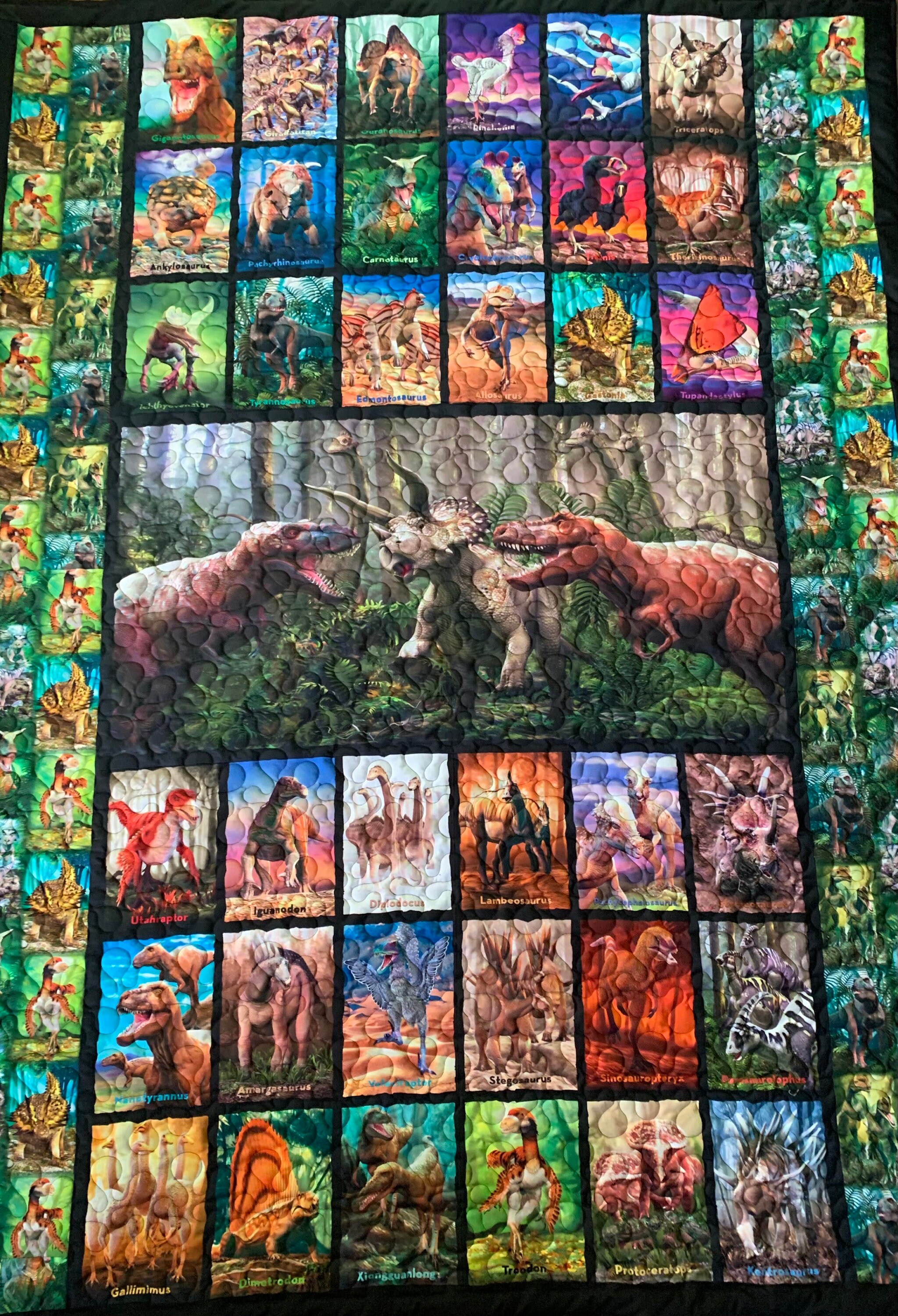 Handmade Dinosaur Quilt, Jurassic World Quilt, Gifts for Him, Dinosaur ...