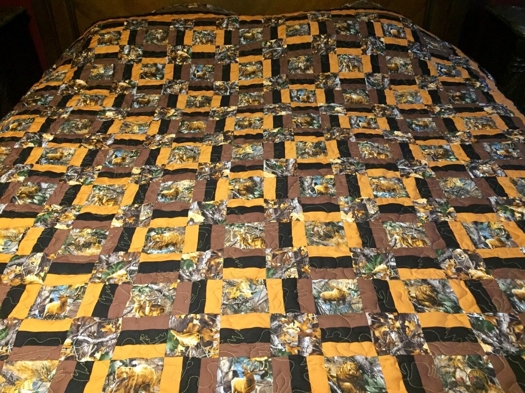 Handmade Hunting Quilt, Wildlife Quilt, Gifts for Him,housewarming Gift ...