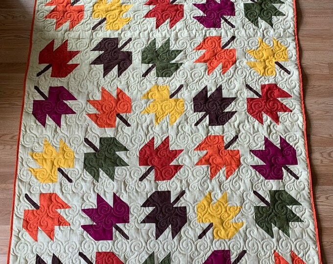 Handmade Fall Quilt, Lap Quilt, Gifts for Her, Fall Decor, Fall Leaves ...