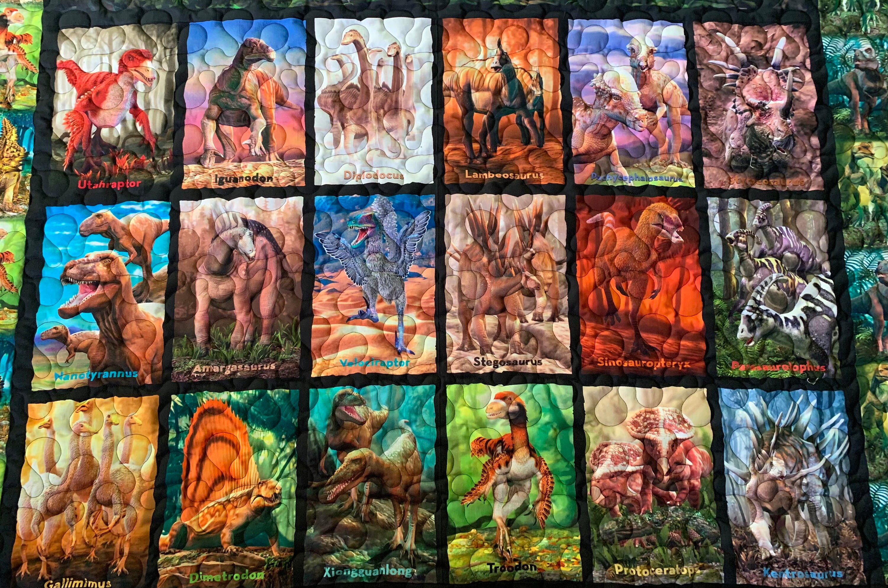 Handmade Dinosaur Quilt, Jurassic World Quilt, Gifts for Him, Dinosaur ...