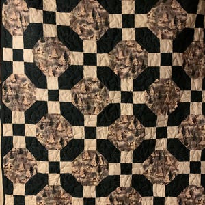 Handmade Winter Deer Quilt, Christmas Quilt, Room Decor, Lap Quilt ...