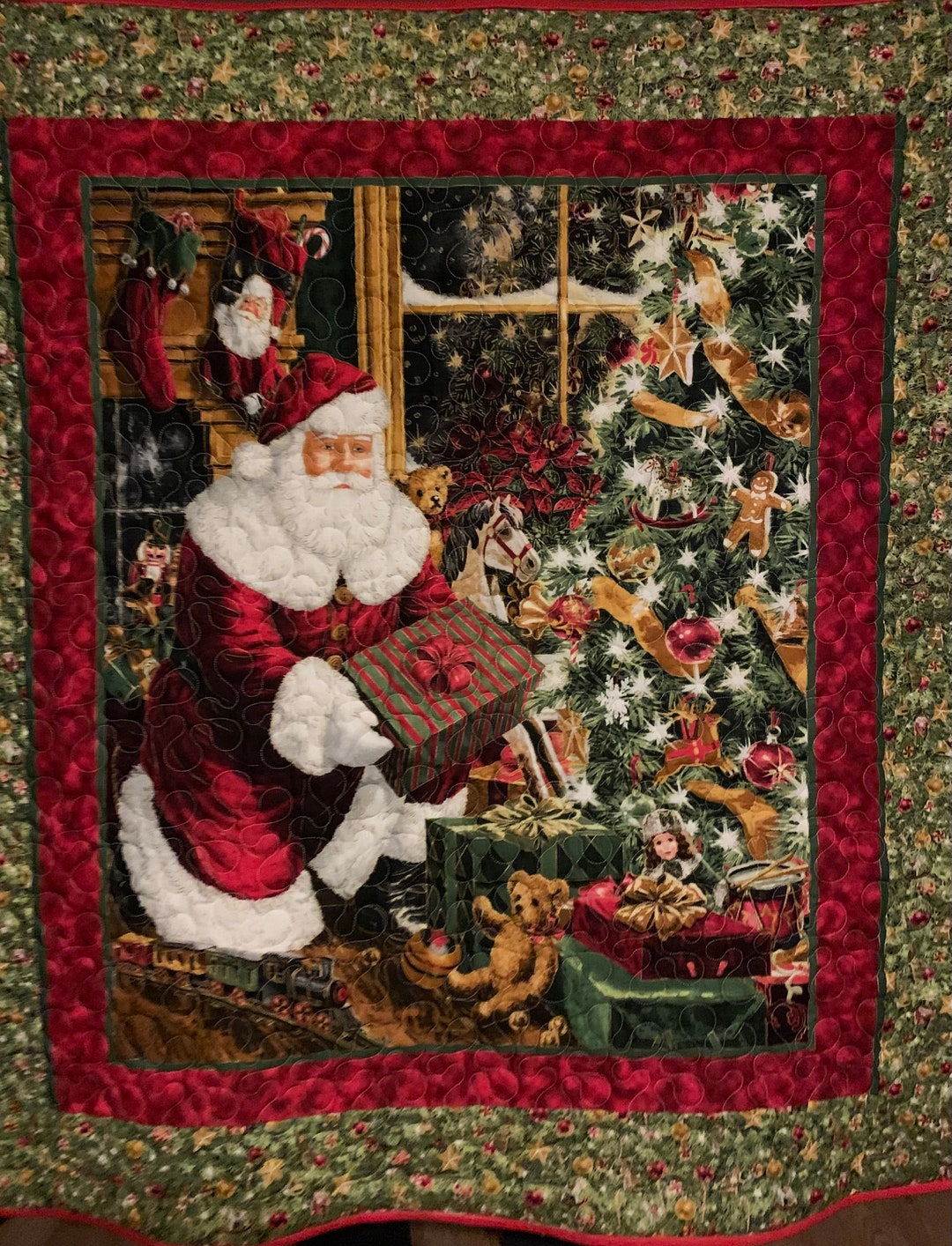Santa Clause and Christmas Tree Quilt Handmade Quilt Gift - Etsy