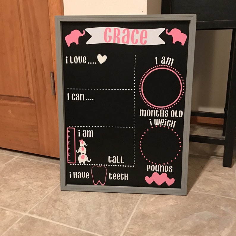 Custom Baby Milestone Chalkboard - Etsy