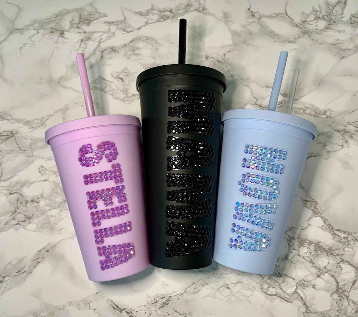 Custom Rhinestone Name Cup Matte Smooth Custom Rhinestone Etsy Custom Rhinestone Name Cup Matte Smooth Custom Rhinestone Etsy