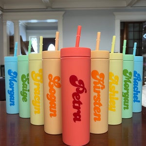 Monochrome Name Cups Bridal Party Cups Soft Matte Tumbler - Etsy