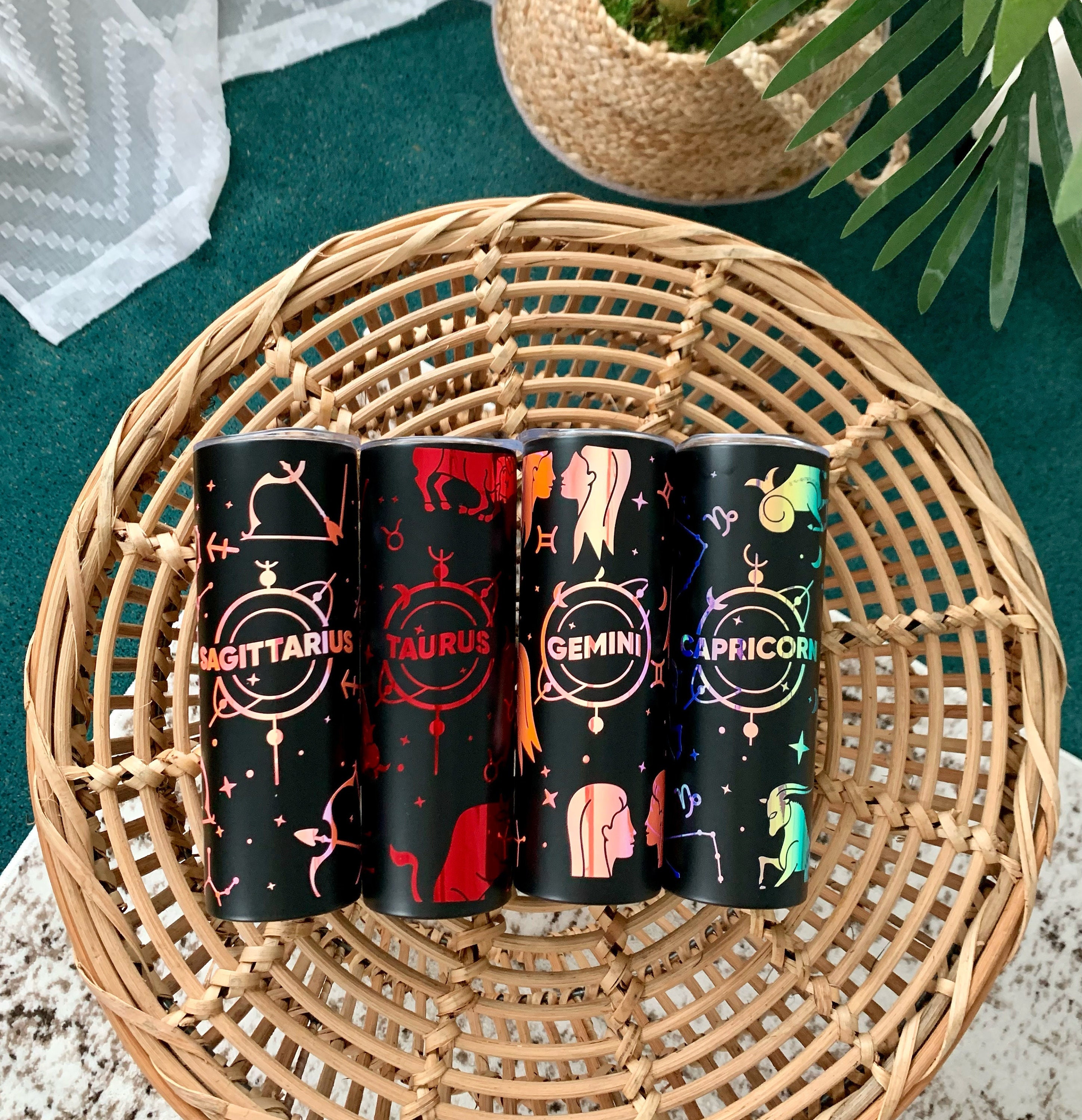 Zodiac Astrology Tumbler Holographic Astrology Cup Coffee - Etsy