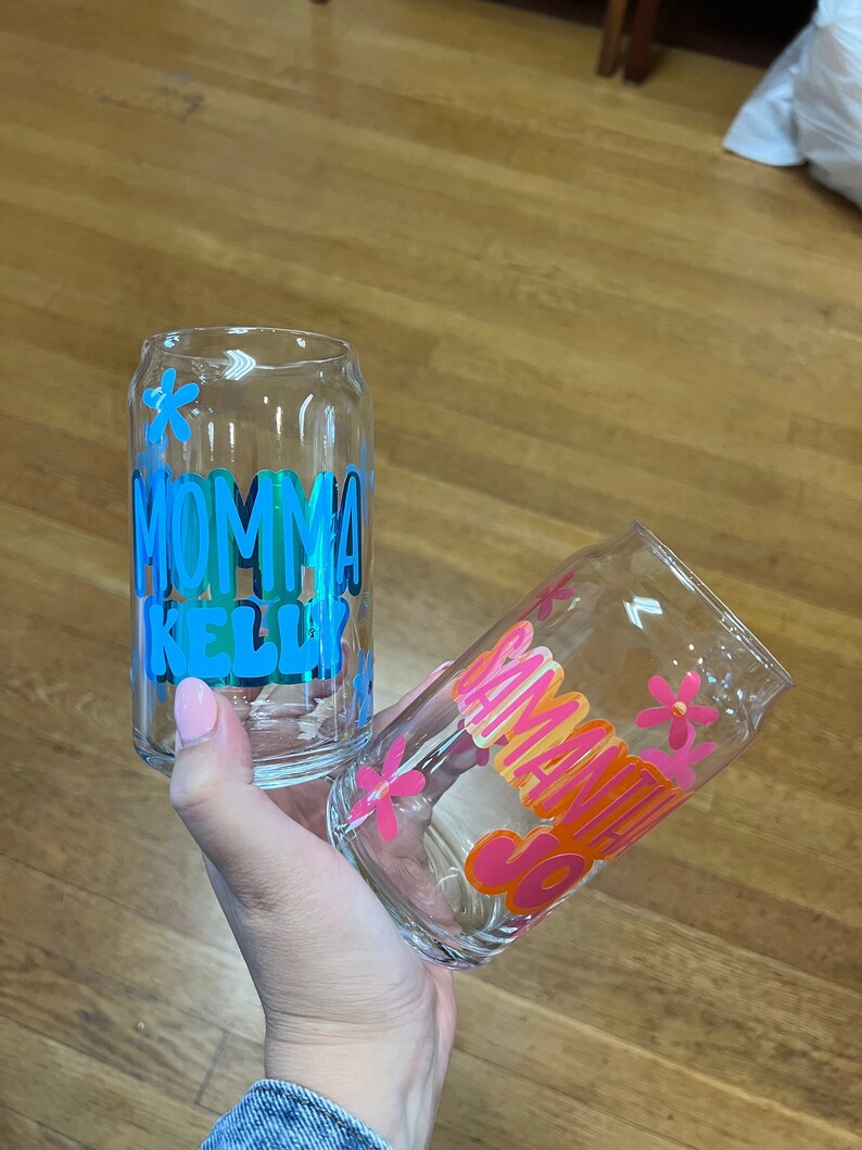 Custom Name Glass Can Libbey Glass Cup Trendy Tiktok Glass - Etsy
