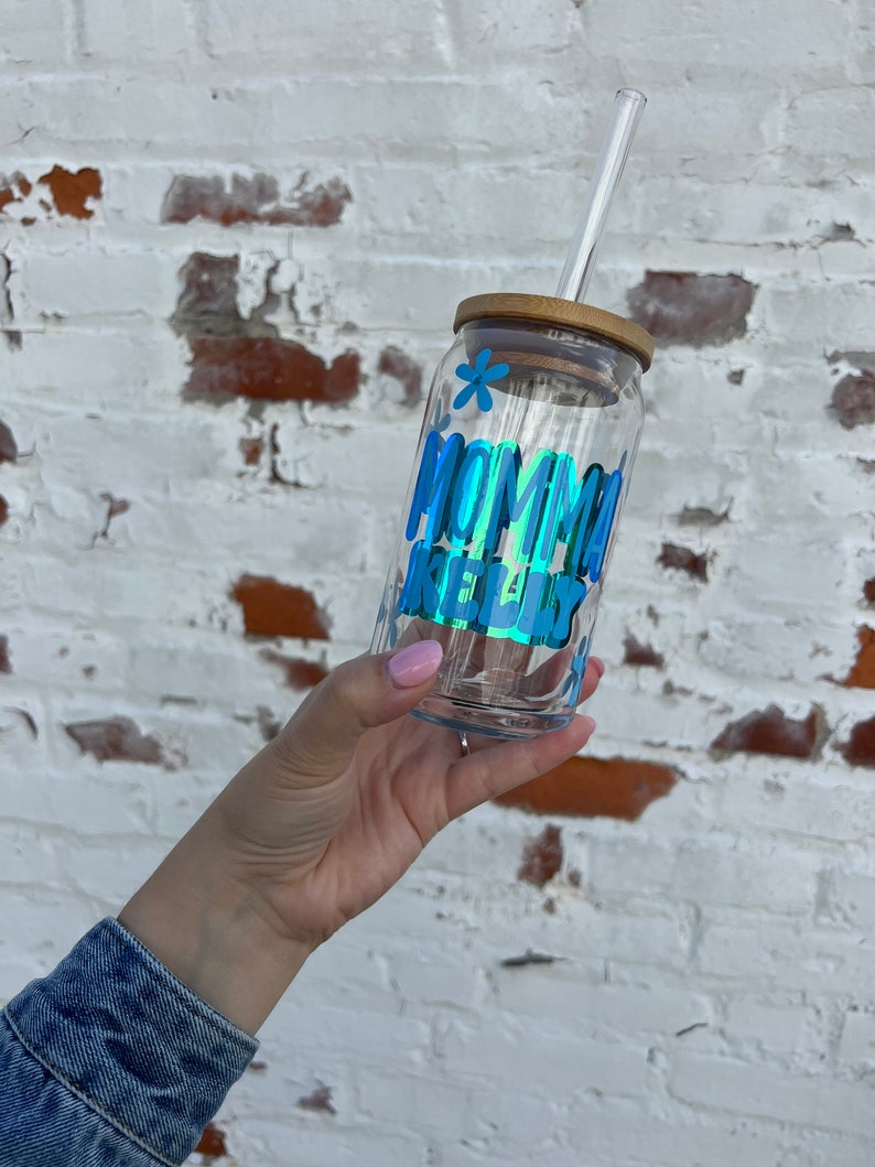 Custom Name Glass Can Libbey Glass Cup Trendy Tiktok Glass - Etsy