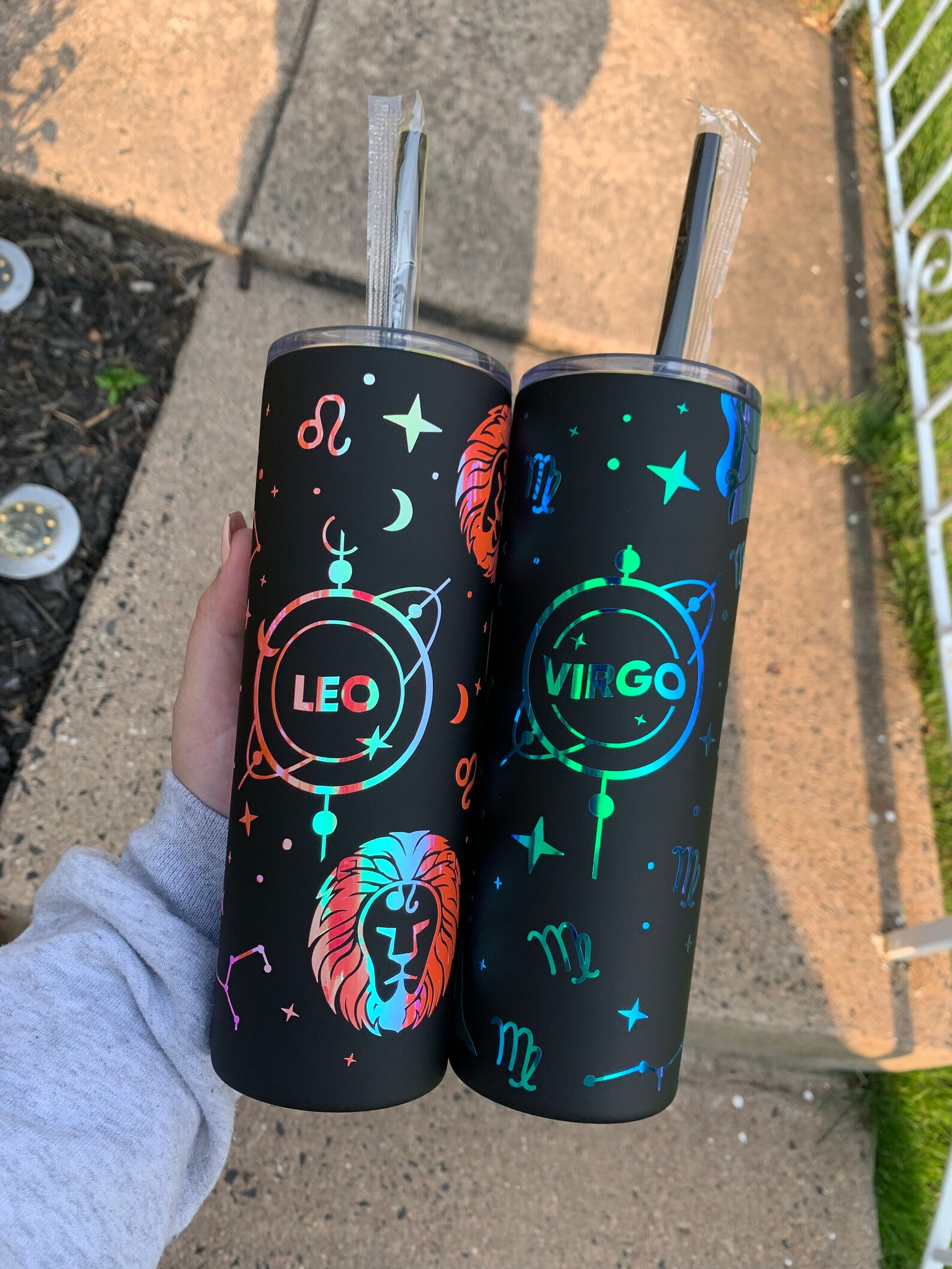 Zodiac Astrology Tumbler Holographic Astrology Cup Coffee - Etsy