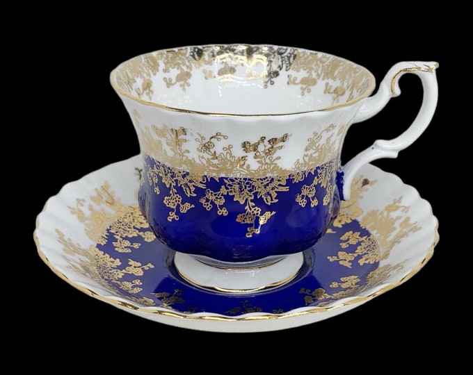 Royal Albert Regal Series Navy and Gold Vintage Teacup - Blue English ...