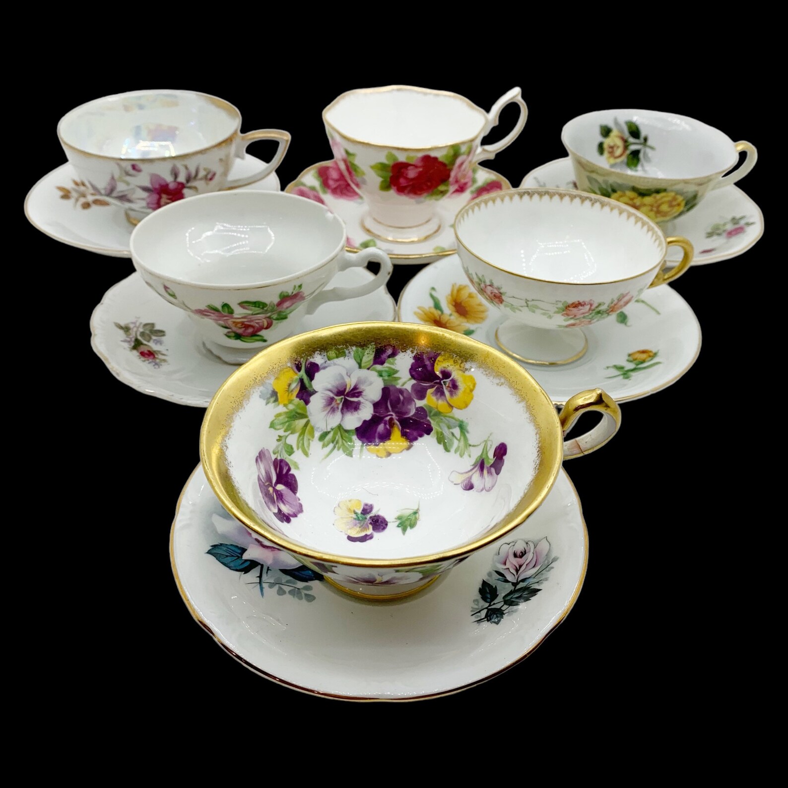 Broken Completely Mismatched Tea Cups and Saucers Vintage Tea - Etsy