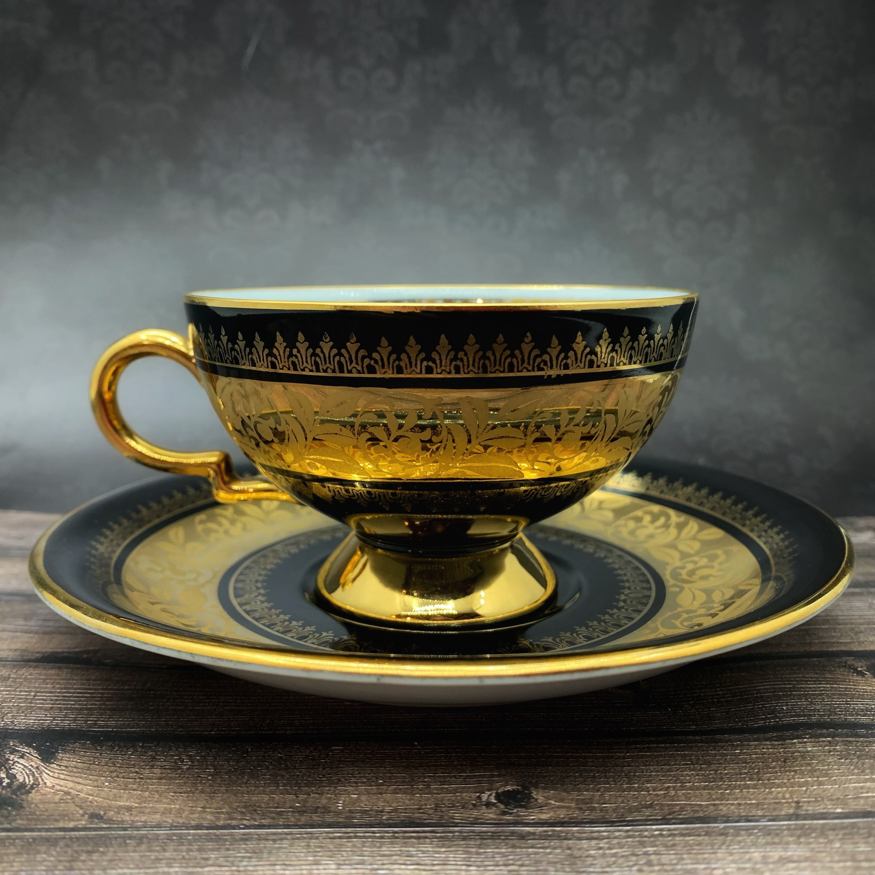 Black And Gold Tea Cups