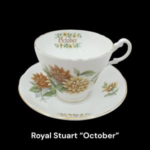 Flower of the Month Tea Cups | Birthday Tea Cups | Birthday Gifts for ...