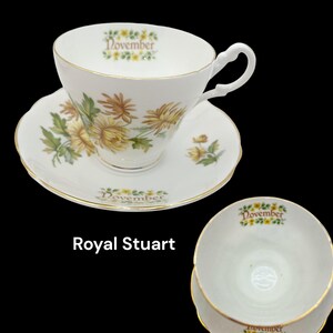 Flower of the Month Tea Cups Birthday Tea Cups Birthday Gifts for Mom ...