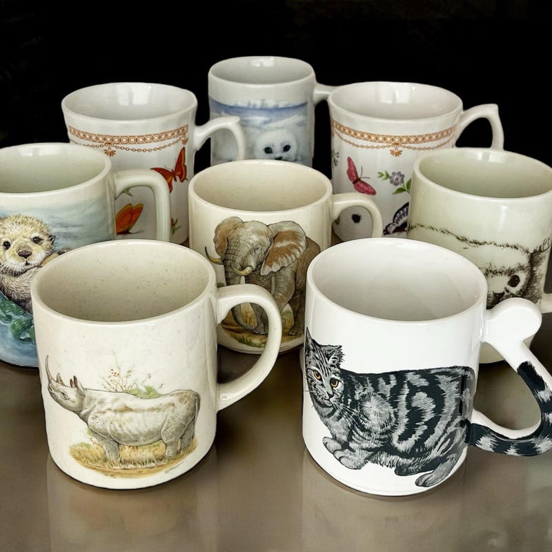 Vintage Cat Butterfly Mug - Etsy