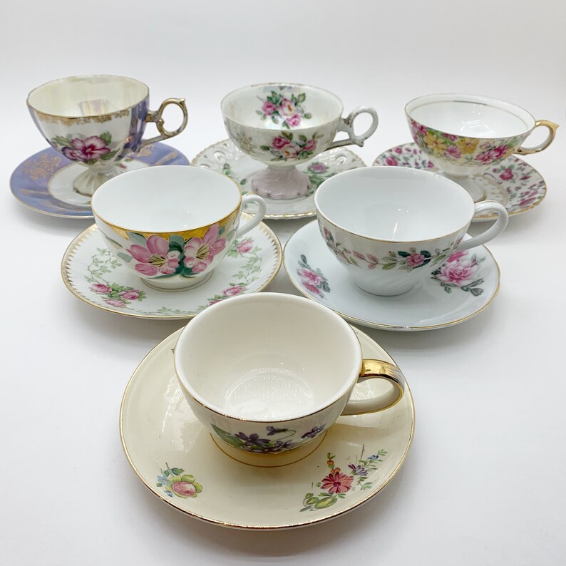 Completely Mismatched Porcelain Tea Cups Tea Cups and - Etsy