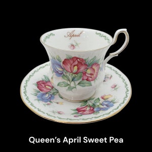 Flower of the Month Tea Cups Birthday Tea Cups Birthday Gifts for Mom ...