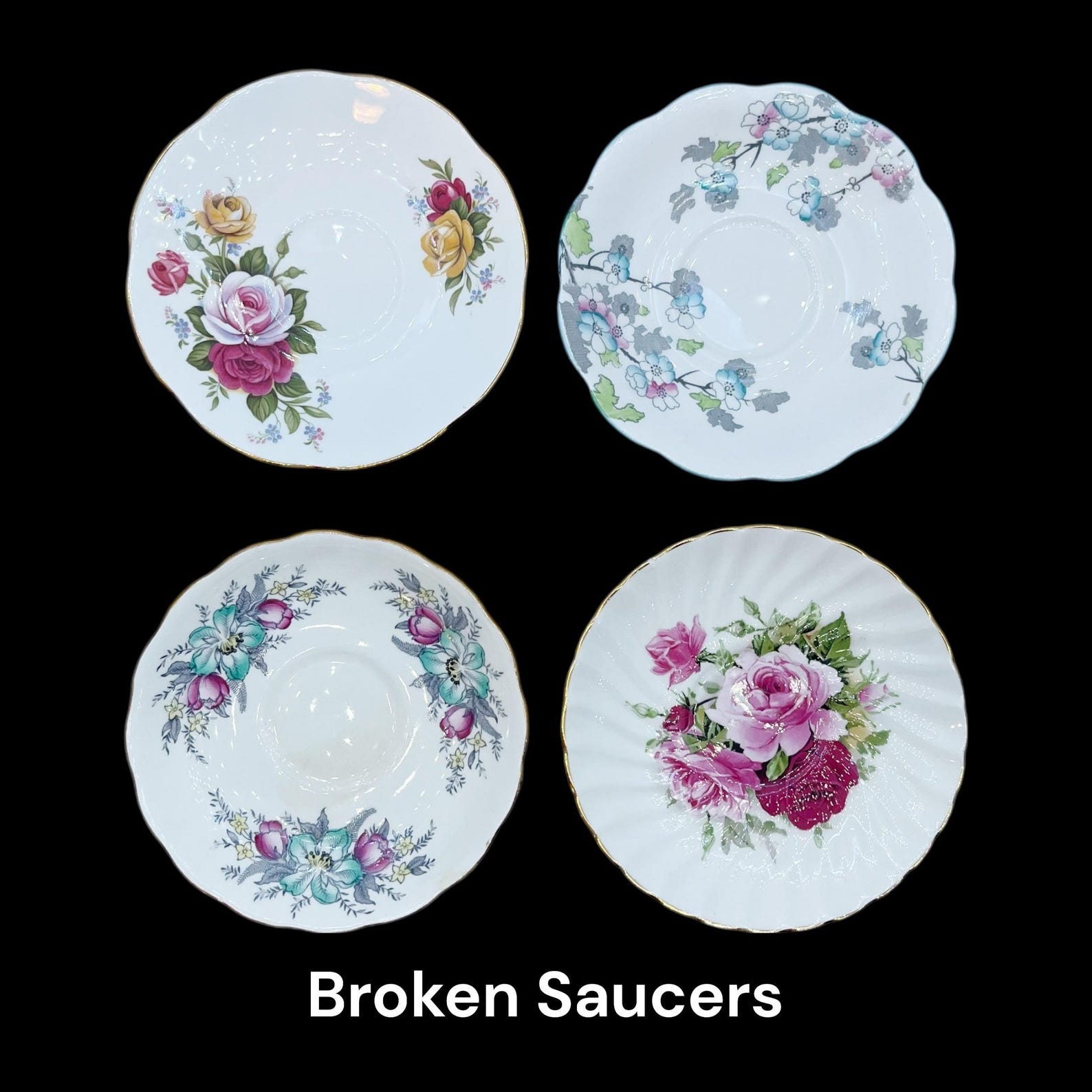 Broken Completely Mismatched Tea Cups and Saucers- Vintage Tea Cups ...