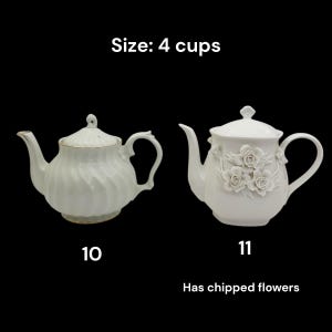 WHITE Teapots | Bulk Teapots | Used/vintage | Mismatched Tea Ware | Tea ...