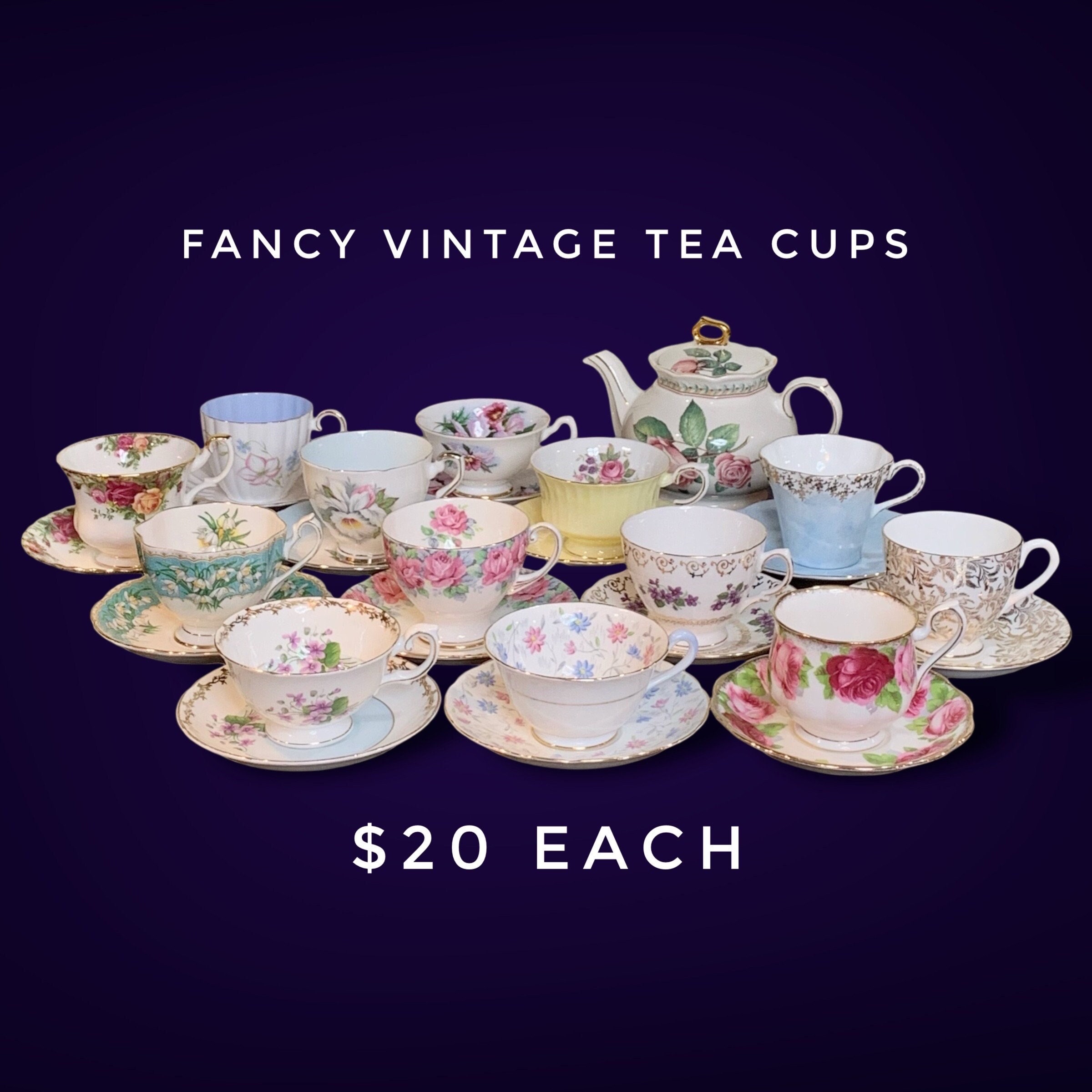 Fancy Tea Cups Set