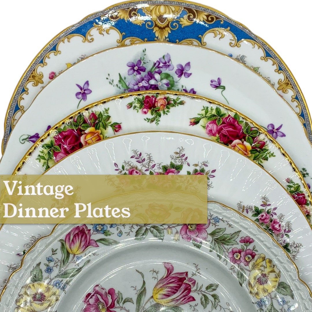 Vintage Fine China DINNER Plates | Bone China and Porcelain Plates | 9 ...