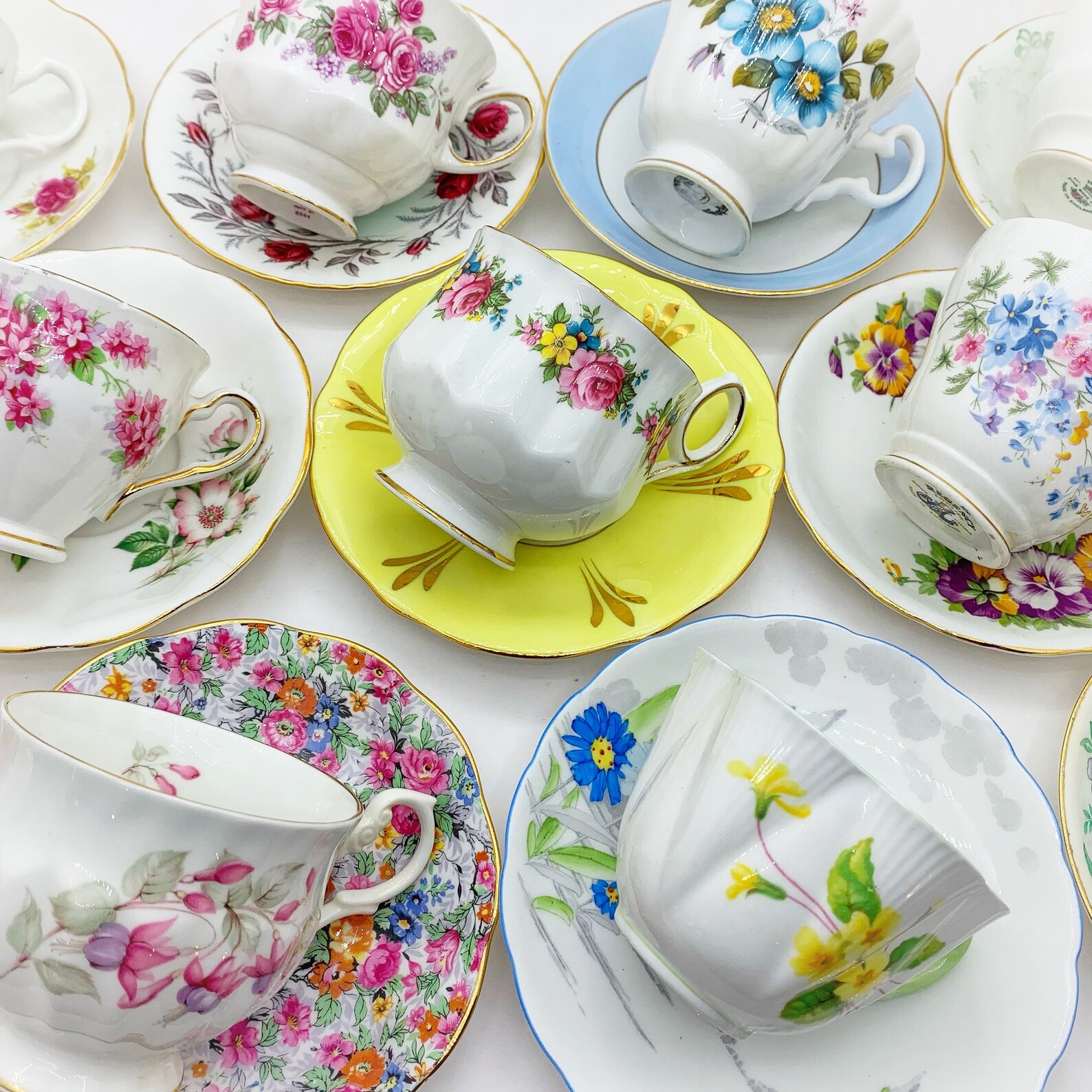 Broken Completely Mismatched Tea Cups and Saucers Vintage Tea - Etsy
