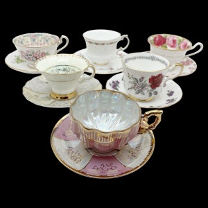 Broken Completely Mismatched Tea Cups and Saucers Vintage Tea Cups ...