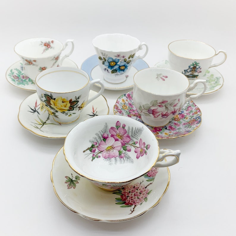 Broken Completely Mismatched Tea Cups and Saucers Vintage Tea - Etsy