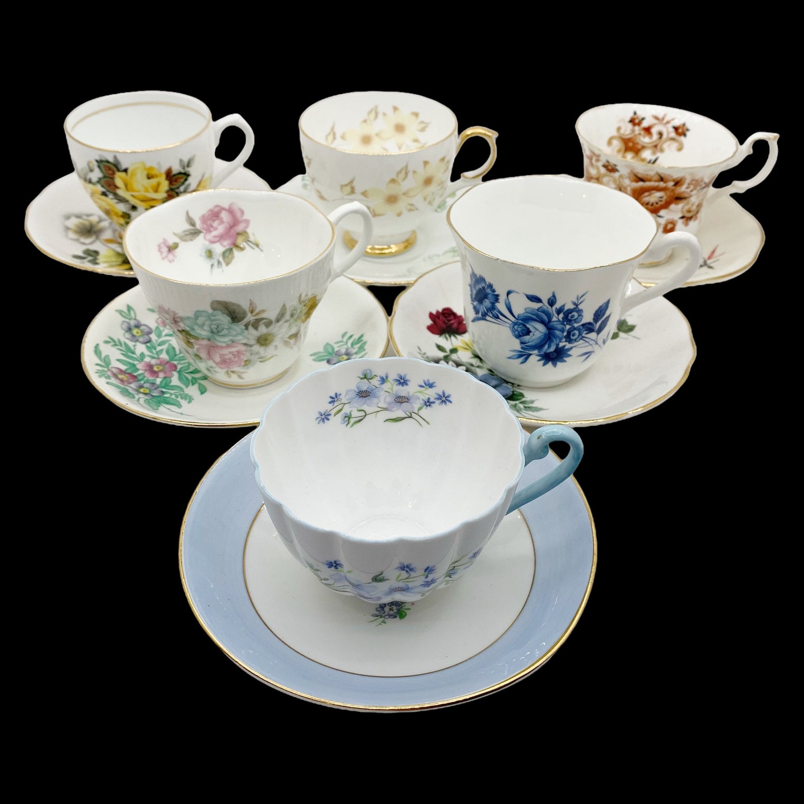 Broken Completely Mismatched Tea Cups and Saucers Vintage Tea - Etsy