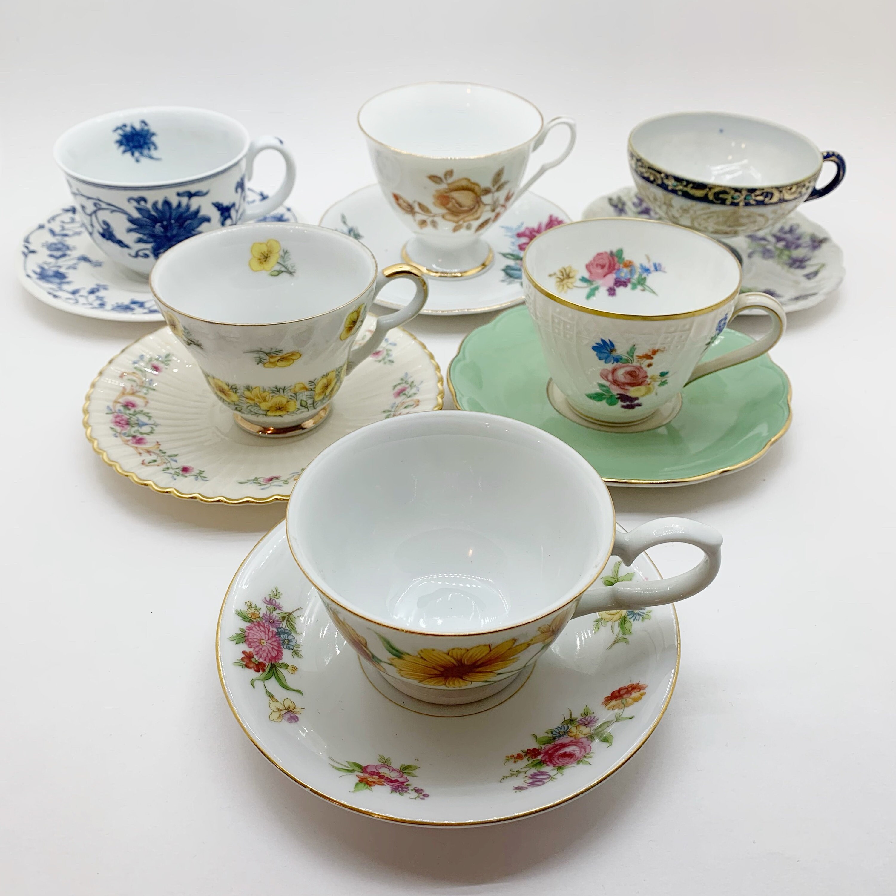 Completely Mismatched Porcelain Tea Cups Tea Cups and - Etsy