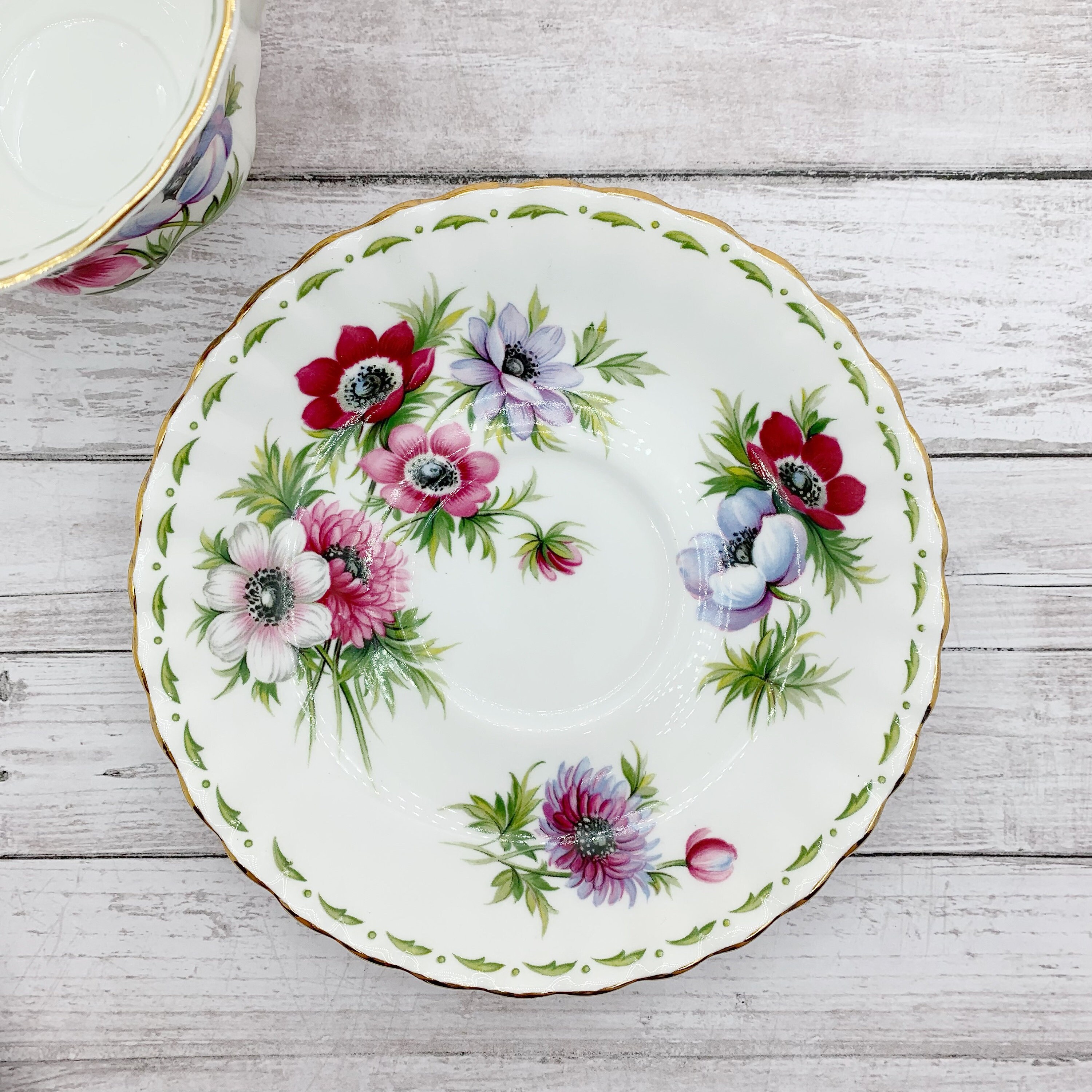 Royal Albert March Tea Cup Flower of the Month Anemone Tea | Etsy